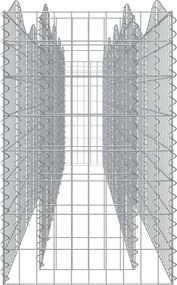 Klenutý gabion vyvýšený záhon 400x50x100 cm pozinkované železo 153547