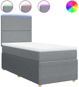 Box spring postel s matrací světle šedá 80 x 200 cm textil 3294176