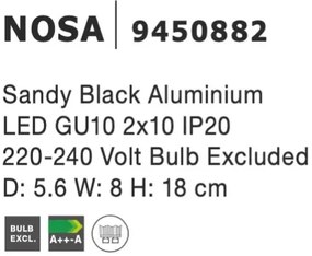 LED nástěnné svítidlo Nosa 56 černé