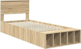 Rám postele s policí Sonoma dub 90 x 190 cm Kompozitní dřevo 3408405