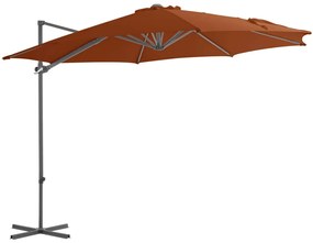 Konzolový slunečník s ocelovou tyčí terakotový 300 cm