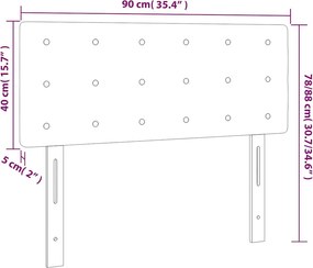 Čelo postele s LED tmavě šedé 90x5x78/88 cm textil 3122029