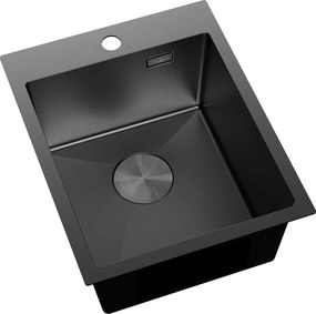 Mexen Solix ocelový dřez 1-komorový 400 x 500 mm, černý - 6406401000-70