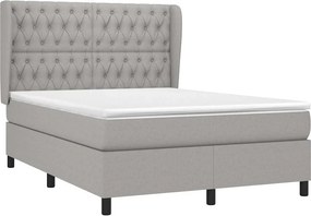 Box spring postel s matrací světle šedá 140 x 200 cm textil 3128205
