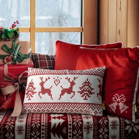 VÁNOČNÍ DEKORAČNÍ POVLAK NA POLŠTÁŘ NOEL 1KS 45X45 CM ČERVENÁ