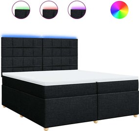 Box spring postel s matrací černá 200x200 cm textil 3293689