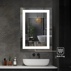 Ireda Koupelnové zrcadlo s Led osvětlením, 80 x 60 cm