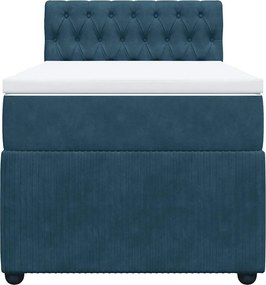 Box spring postel s matrací modrá 90 x 200 cm samet 3289948