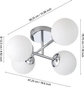 Eglo 902098 - LED Koup. přisazený lustr CASTROVIDO 4xG9/4,2W/230V IP44 chrom