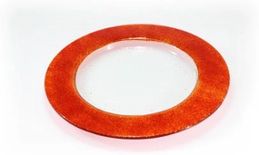 BDK-GLASS Kulaté talíře BAND - s červeným okrajem Průměr: 32cm