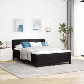Postel s boxspringem s čelo Černá 140 x 200 cm samet 3340390