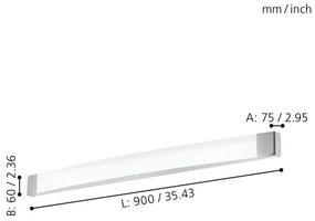 Eglo 98193 - LED Koupelnové nástěnné svítidlo SIDERNO LED/24W/230V IP44