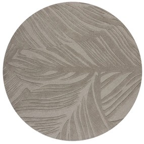 Flair Rugs koberce Kusový koberec Solace Lino Leaf Grey kruh Rozměry koberců: 160x160 (průměr) kruh