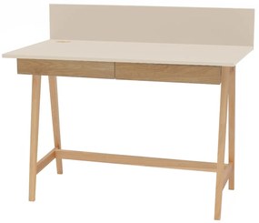 OnaDnes -20% Béžový lakovaný pracovní stůl RAGABA LUKA 110 x 50 cm