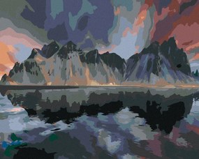 zuty zuty - malování podle čísel - hora vestrahorn na islandu, 40x50 cm, plátno