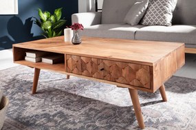 Luxusní konferenční stolek z masivu Mystic living Akácia přírodní 100cm