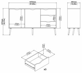 Tvilum Komoda Retro 381 bílá/dub sonoma