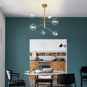 Tolight, Závěsná lampa - skleněné koule 6 ks APP919-6CP, zlatá, OSW-03231