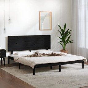 Rám postele černý masivní borovice 160 x 200 cm,  3104817