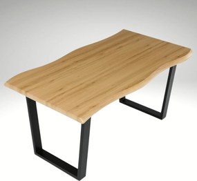 Vikio Jídelní set pro 6 osob 180x90 cm dub noha U šedá židle s područkami VJS168-6S