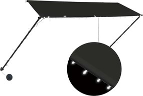 Zatahovací markýza s LED světlem 300 x 150 cm antracitová 145918
