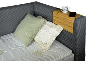 NEW DESIGN postele Zvýšená čalouněná postel SONO s čely a úložným prostorem, 80×200 cm Velikost postele: 80 × 200 cm, Strana: Pravá