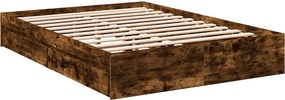 Rám postele se zásuvkami kouřový dub 120 x 200 cm kompozit 3280668