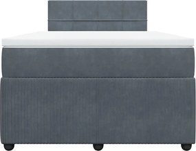 Box spring postel s matrací tmavě šedá 120 x 200 cm samet 3290011