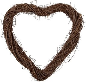 Přírodní hnědé proutěné srdce Woodly M - 40*4*40 cm