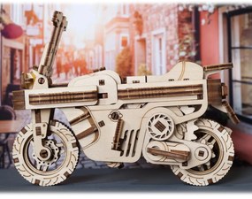 Ugears 3D dřevěné mechanické puzzle Skládací skútr