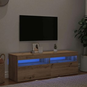 TV stolek s LED dub artisan 120 x 35 x 40 cm kompozitní dřevo