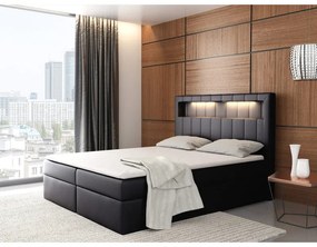 Kontinentální posteľ Ruletka, Rozměr postele: 140x200, Barva:: ekokůže Soft 011 (černá)