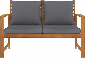 Zahradní lavice 120 cm tmavě šedá poduška masivní akácie 311830