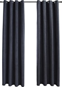 Zatemňovací závěsy s kovovými kroužky 2 ks antracit 140x225 cm 134459