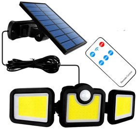 BERGE LED solární lampa s pohybovým senzorem + dálkové ovládání LAGOS