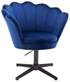 LuxuryForm DESIGN Otočné křeslo FREY VELUR na černém kříži - modré