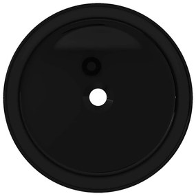 Keramické umyvadlo kulaté černé 40 x 15 cm,  142737