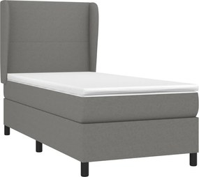 Box spring postel s matrací tmavě šedá 80 x 200 cm textil 3127758
