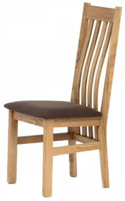 Dřevěná jídelní židle čokoládově hnědá látka masiv dub C-2100 BR2