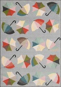 Koberec Funky Top Umbrellas světle šedý