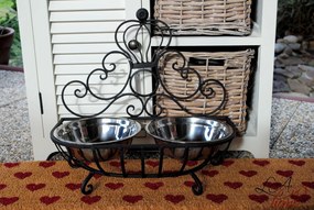 Misky v kovovém stojanu - 36*18*19 cm / 0,5L