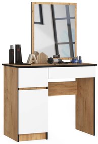 Kosmetický stolek se zrcadlem P-2/SL dub craft / bílý levý