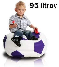 Sedací pytel fotbalový míč malý bílo fialový EMI