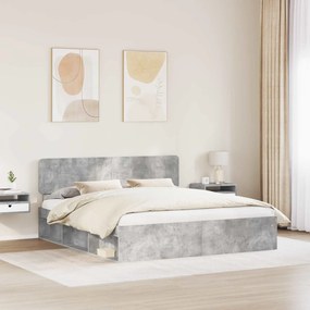 Rám postele s čelo Beton 180 x 200 cm Masivní borové dřevo 3412045