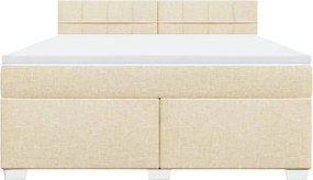 Box spring postel s matrací krémová 180x200 cm textil 3288272