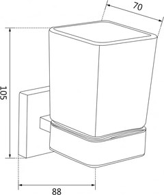 Mexen příslušenství, Vox držák na kartáček, chromová, 707038-00