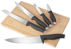 BERLINGERHAUS Sada nožů s prkénkem 6 ks Antracit Collection BH-2961
