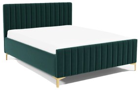 Eka Čalouněná postel SUTRA+ 160x200 cm Barva látky Trinity: (2328) Tmavá zelená, Úložný prostor: S dřevěným rámem úložného prostoru