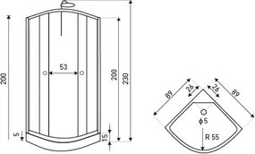 Aplomo Estrada 90x90x230 masážní sprchový box