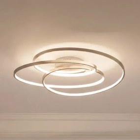 LED stropní svítidlo Lindby Joline průměr 60cm niklová barva 36W 3000K stmívatelné 9639127